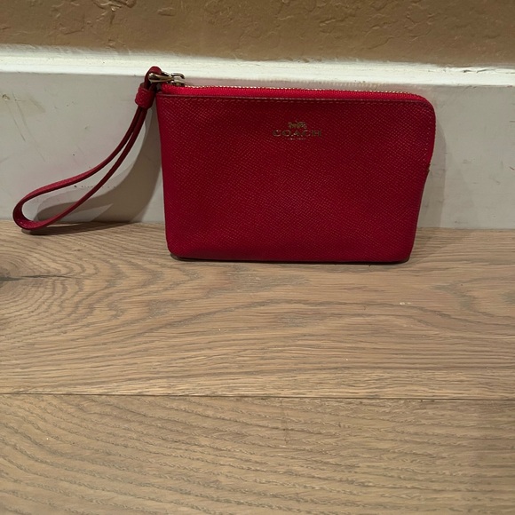 Coach | Bags | Coach Red Leather Wristlet Clutch | Poshmark
